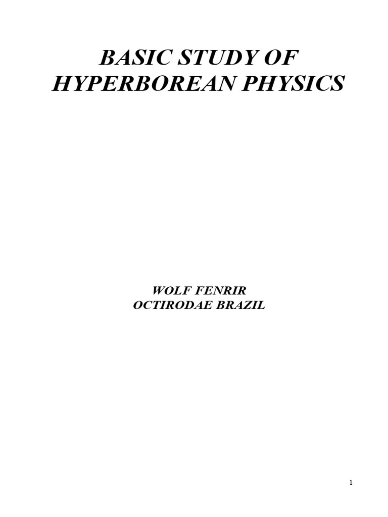 Understanding Hyperborean Physics Basics | PDF | Properties Of Water ...