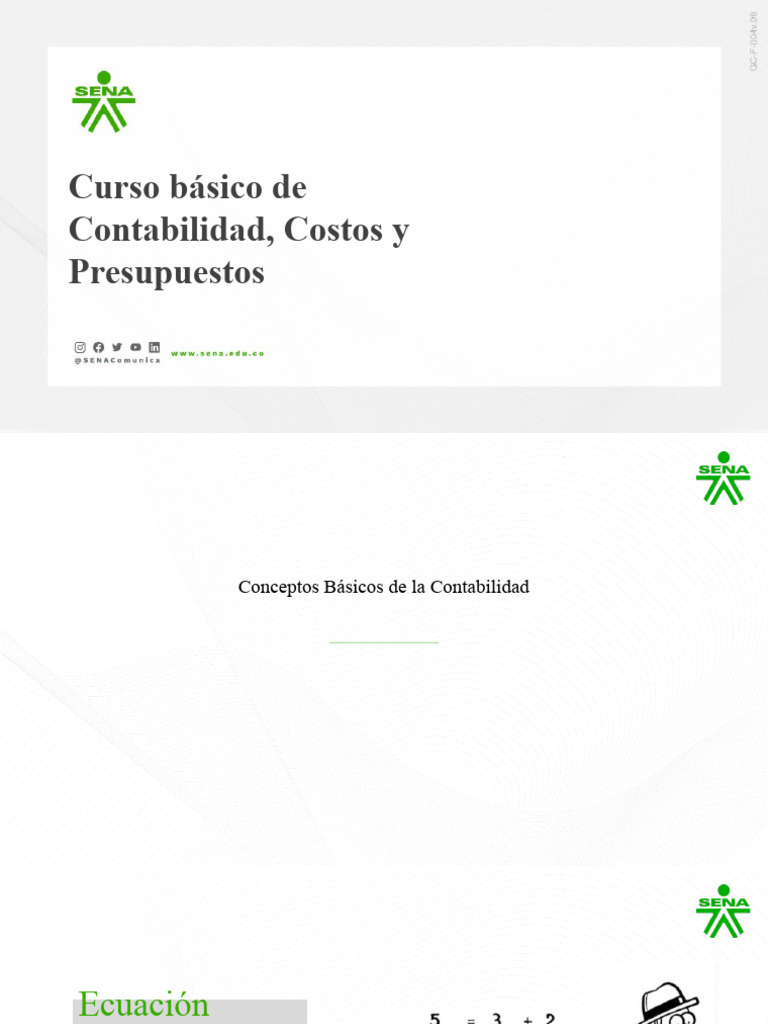 Plantilla Curso Básico de Contabilidad, Costos y Presupuestos-2 | PDF | Contabilidad | Bienes (Ley)