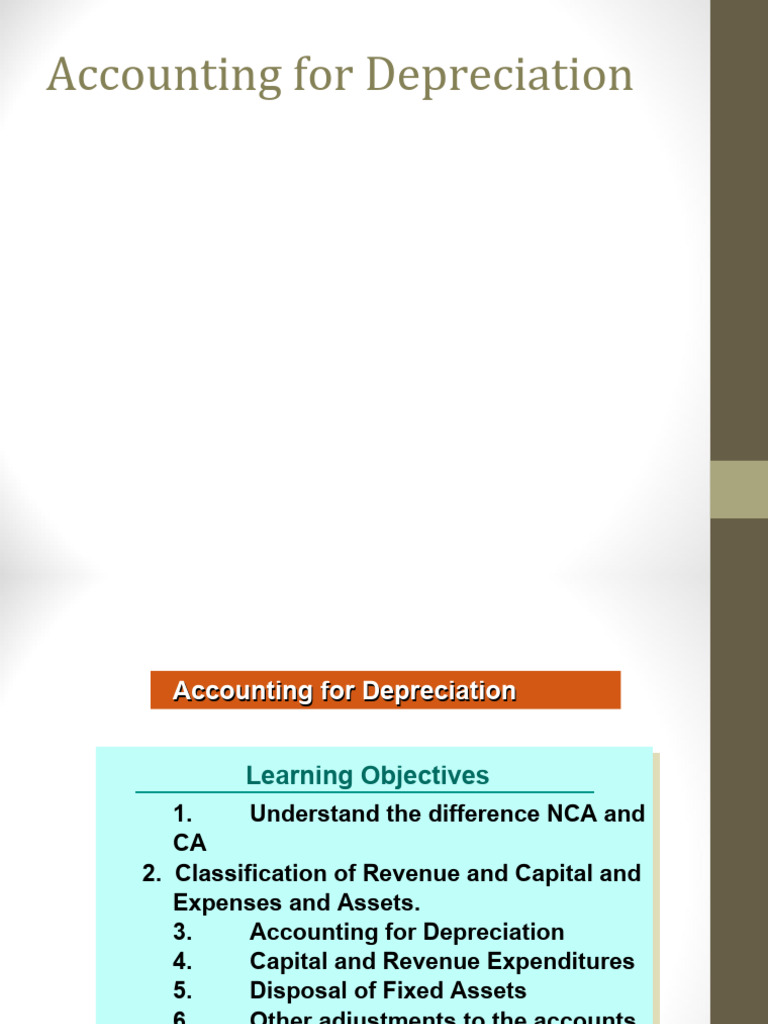 Depreciation Slides | PDF | Depreciation | Book Value