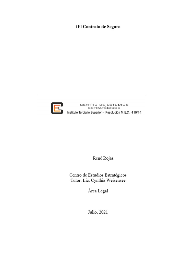 Monografía Contrato | PDF | Póliza de seguros | Seguro