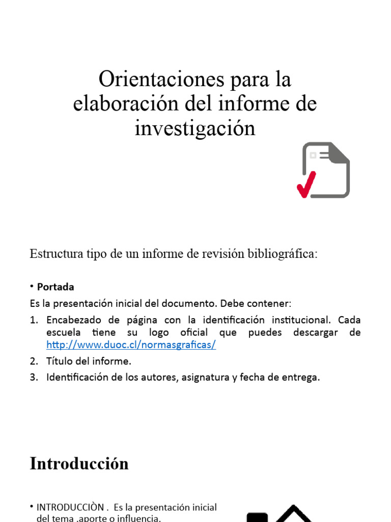 Orientaciones Para La Elaboración Del Informe De Investigación Pdf