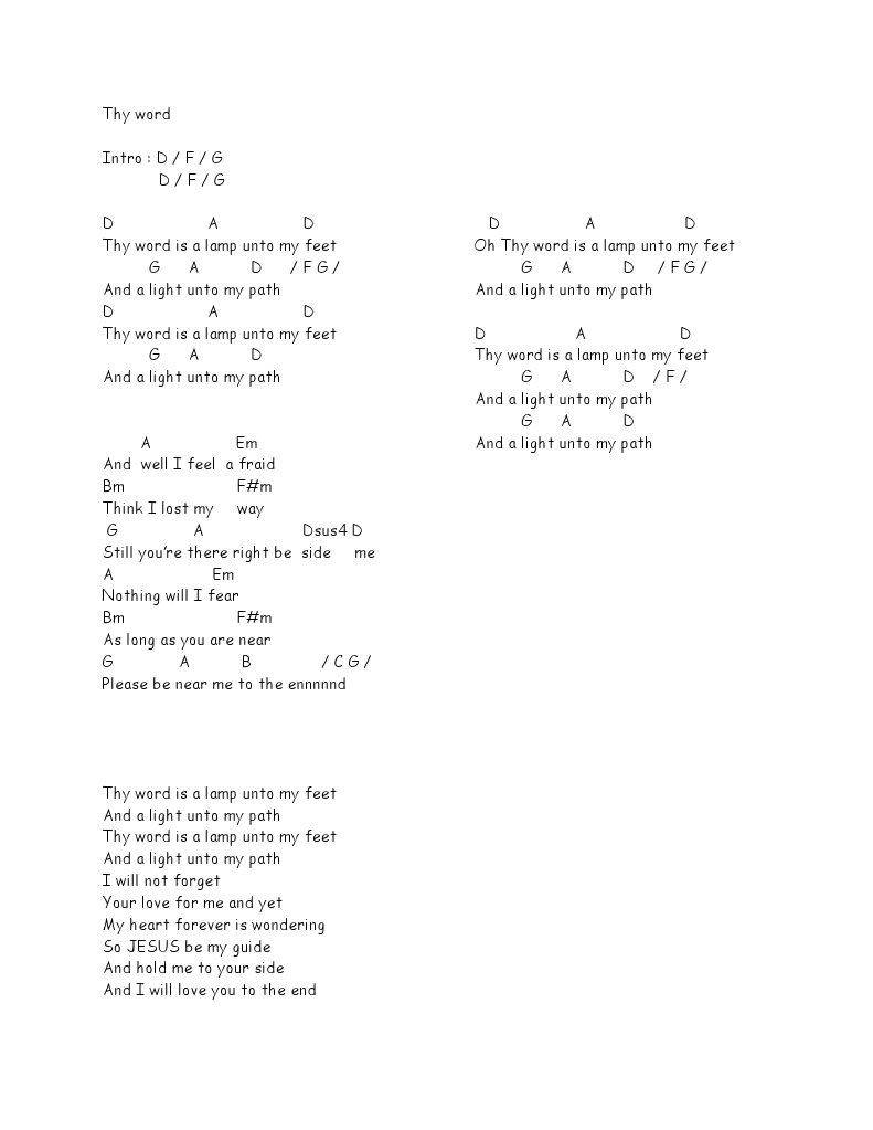 Thy Word: Lyrics and Chords | PDF