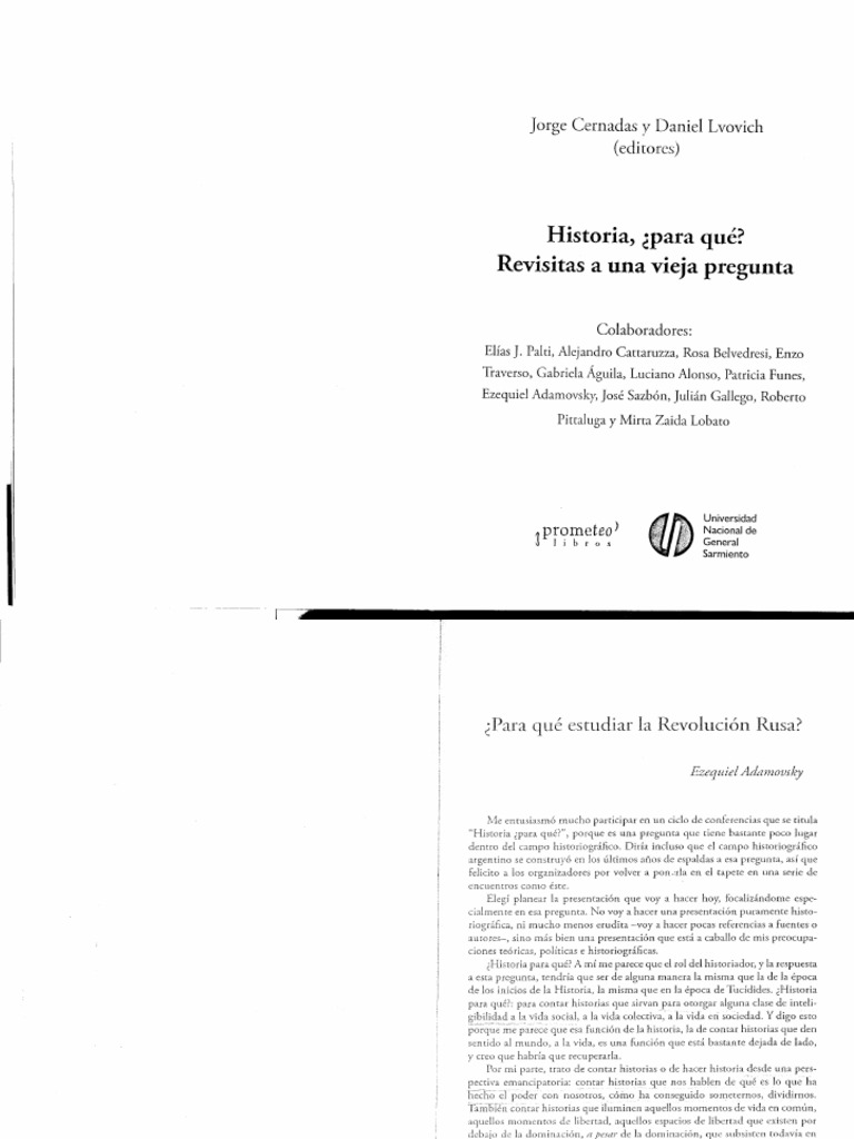ADAMOVSKY para Qué Estudiar La Revolución Rusa-Optativo | PDF