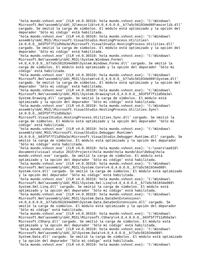 Carga de Módulos en hola mundo.exe | PDF | .NET Framework | Microsoft