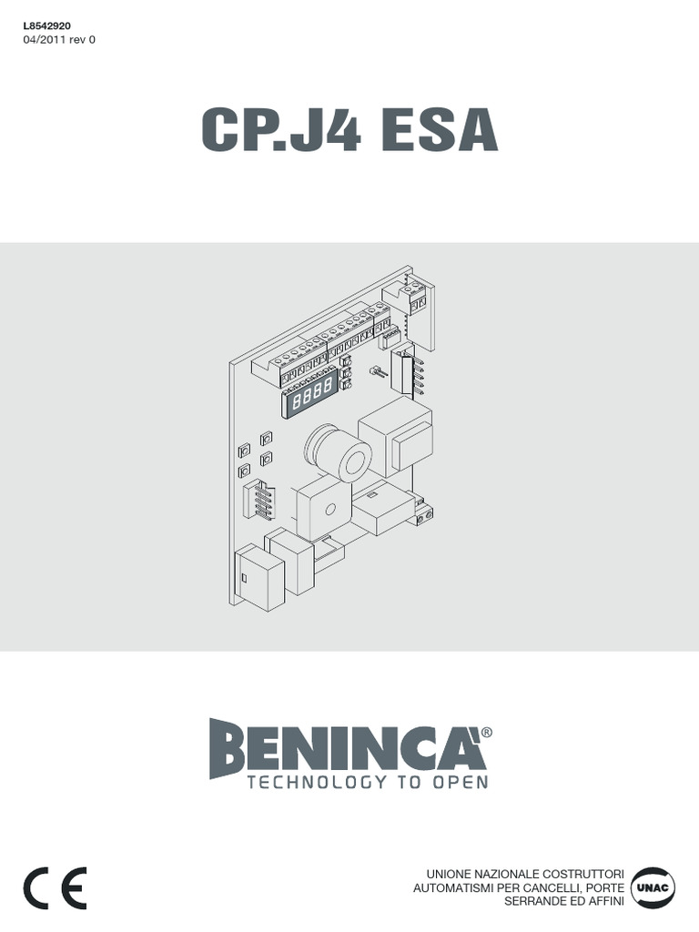 Beninca Cp.j4-Esa Ui Con | Download Free PDF | Power Supply | Switch