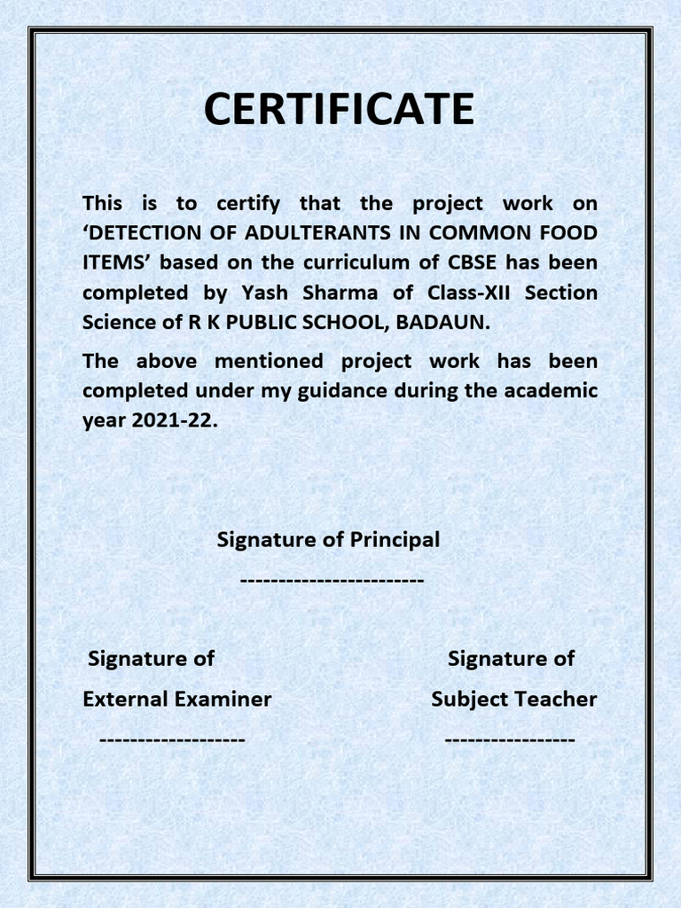 Certificate Chem Pdf