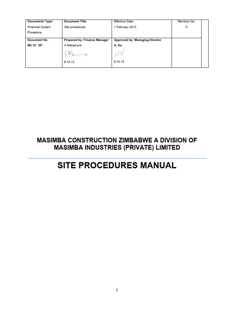 Site Procedures Manual for Construction | PDF | Procurement | Invoice