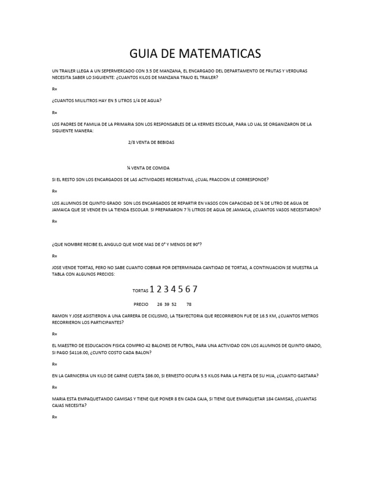 Guia De Matematicas Pdf