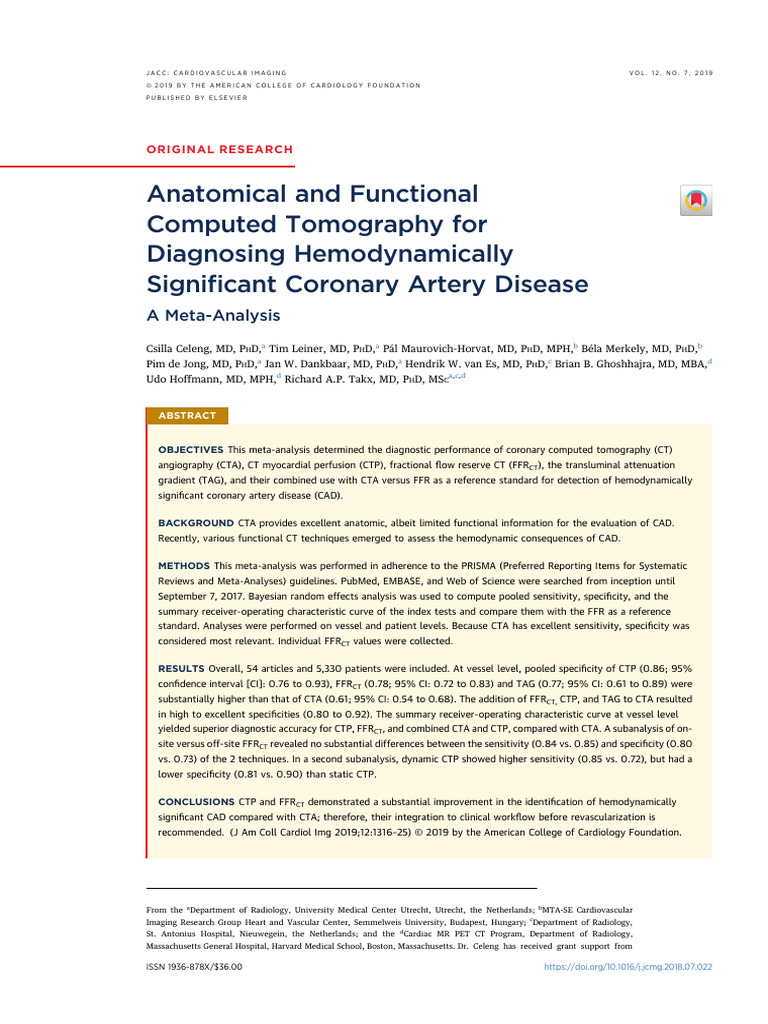 Anatomical and Functional Computed Tomography For Diagnosing ...
