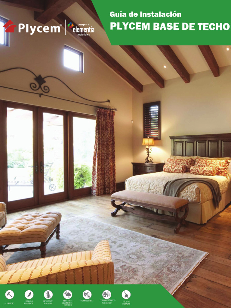 Guía Instalación Plycem Techo | PDF | Tornillo | Madera
