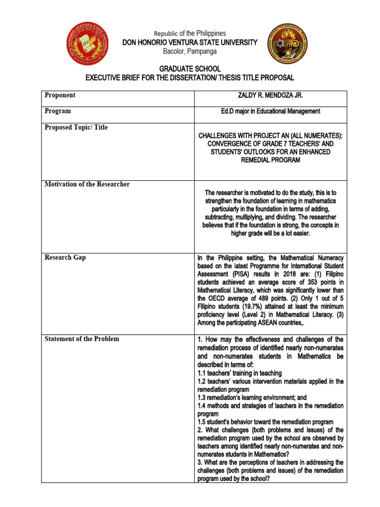 Format For Title Proposal | Download Free PDF | Learning | Teachers