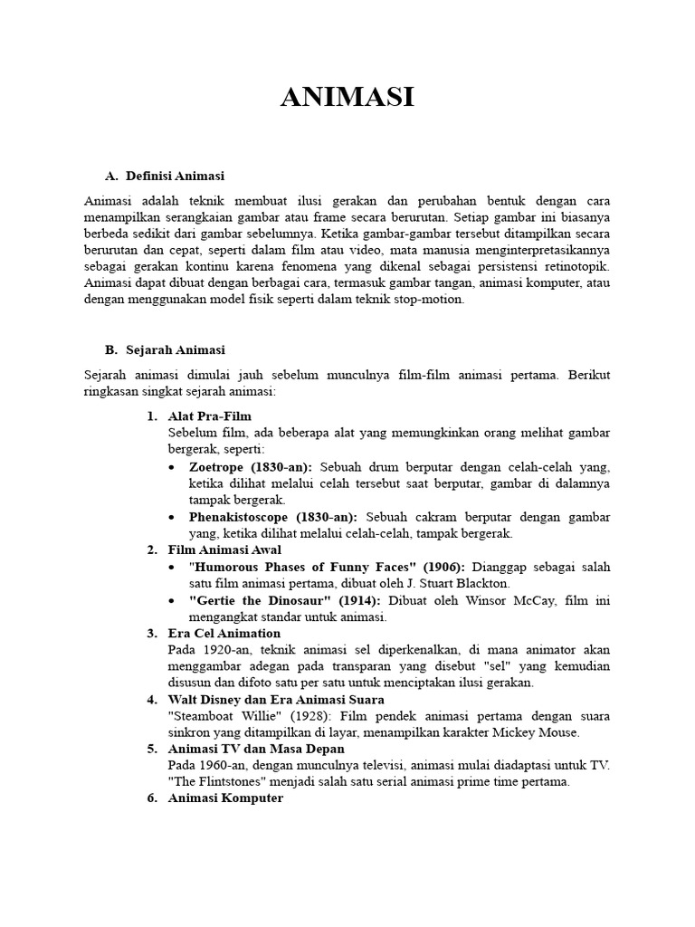 Sejarah dan Teknik Animasi Modern | PDF | Game & Aktivitas | Teknologi ...