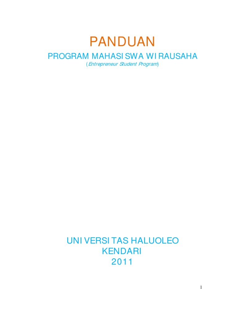 Proposal Pengajuan Usaha Unhalu | PDF