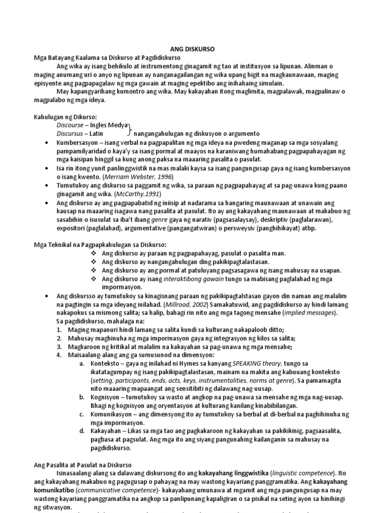 Ang Diskurso | PDF