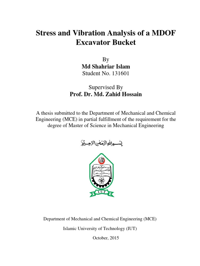 Stress and Vibration Analysis of A MDOF Excavator Bucket | PDF | Mechanical Engineering | Mechanics