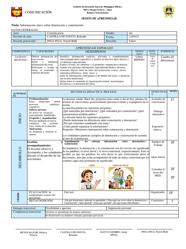Sesión cuarto dc | PDF | Evaluación | Connotación