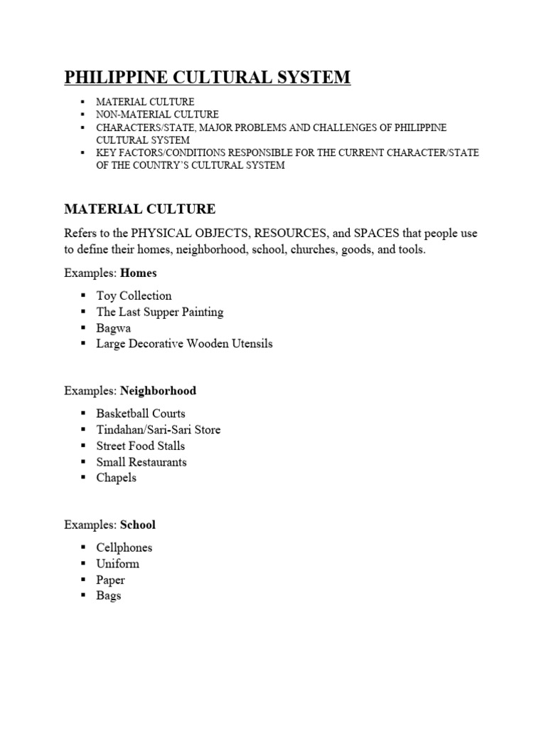Cultural System Report | PDF | Philippines | Social Inequality