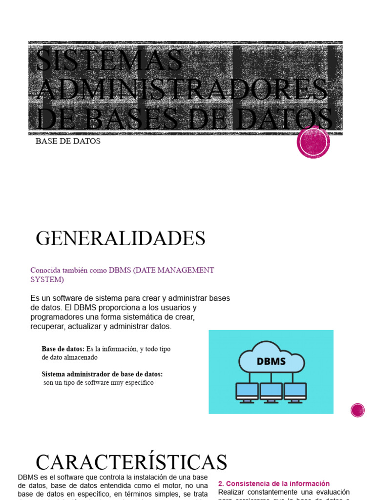 Sistemas Administradores de Bases de Datos - Presentacion | PDF | Bases de datos | Software