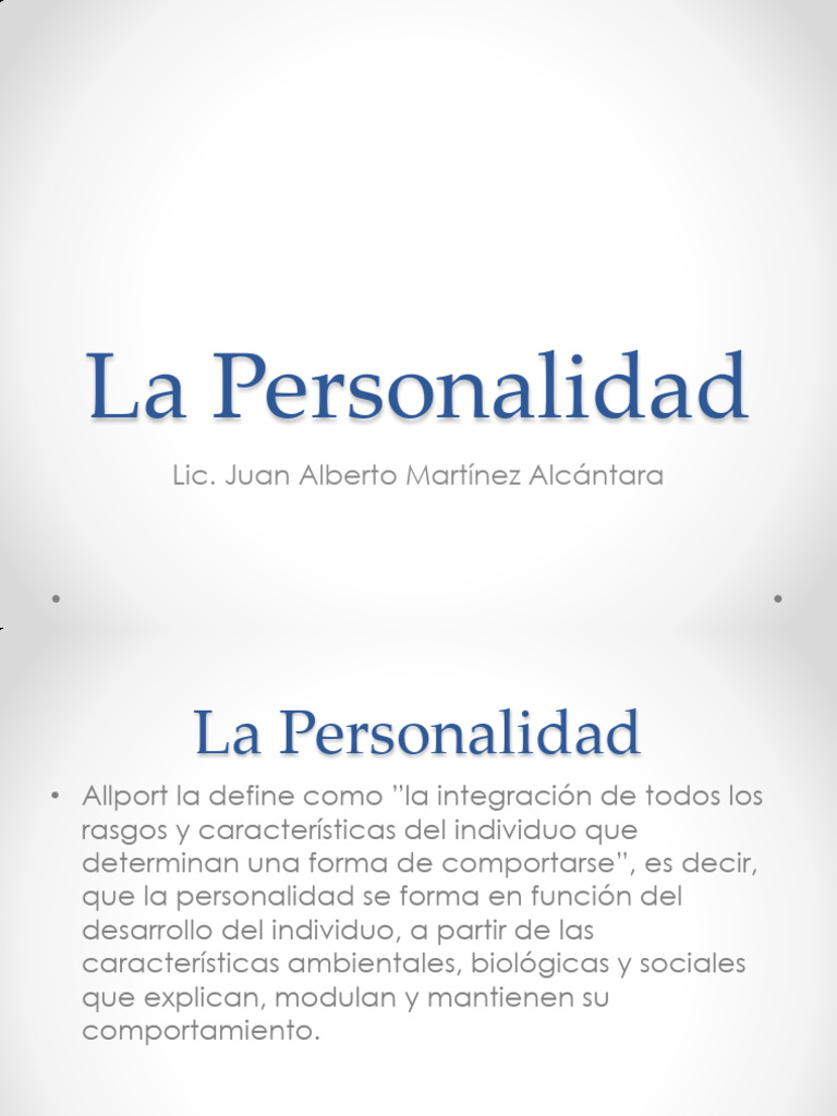 La Personalidad | PDF | Temperamento | Carné de identidad