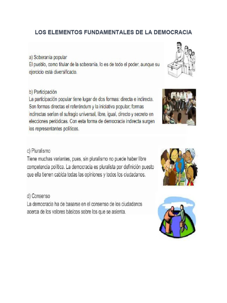 Los Elementos Fundamentales de La Democracia | PDF