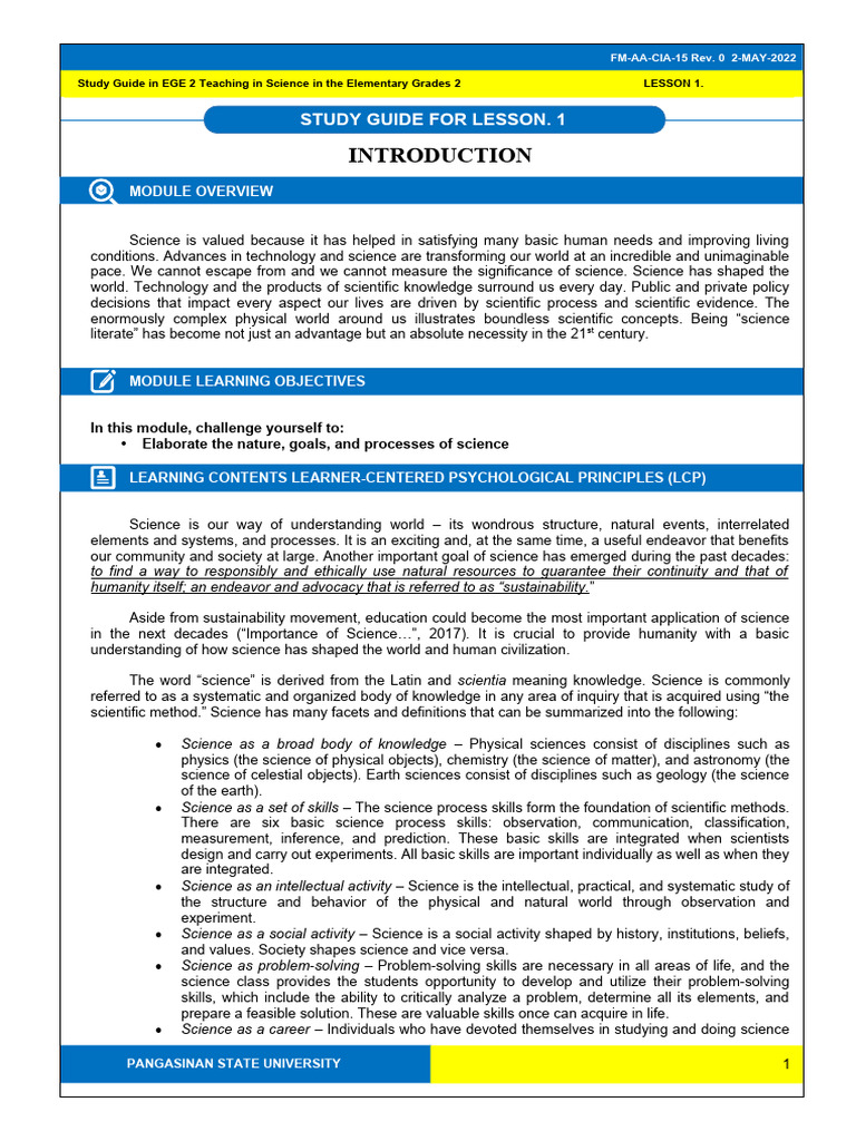 SG 1 | PDF | Science | Science Education