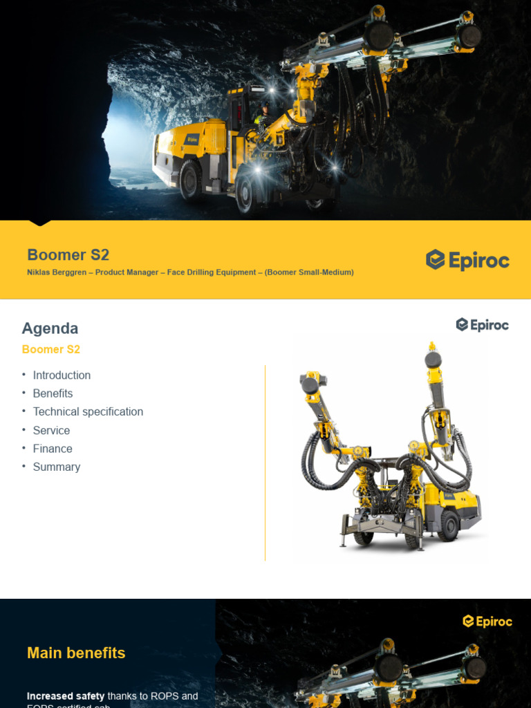 Epiroc Boomer S2: Advanced Drilling Solutions | PDF | Drilling Rig ...