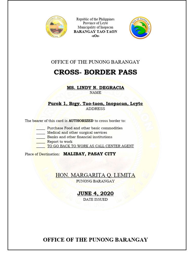 Brgy Clearance 2020.. | PDF | Affidavit | Philippines