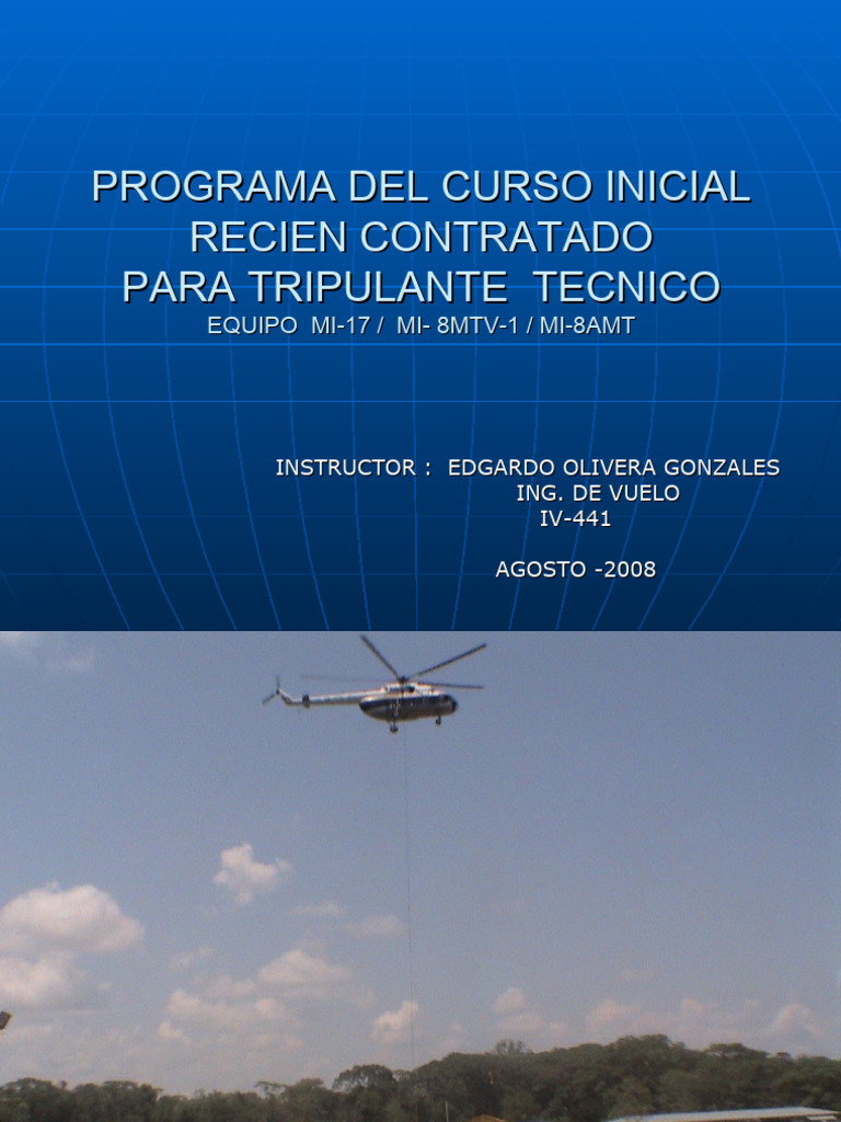 Generalidaes Mi-17 Edgar Olivera | PDF | Helicóptero | Generador eléctrico