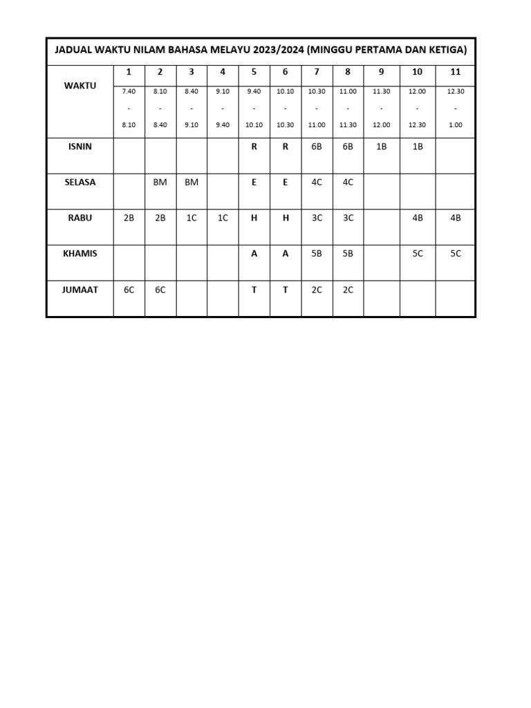 Jadual Nilam 2023 | PDF