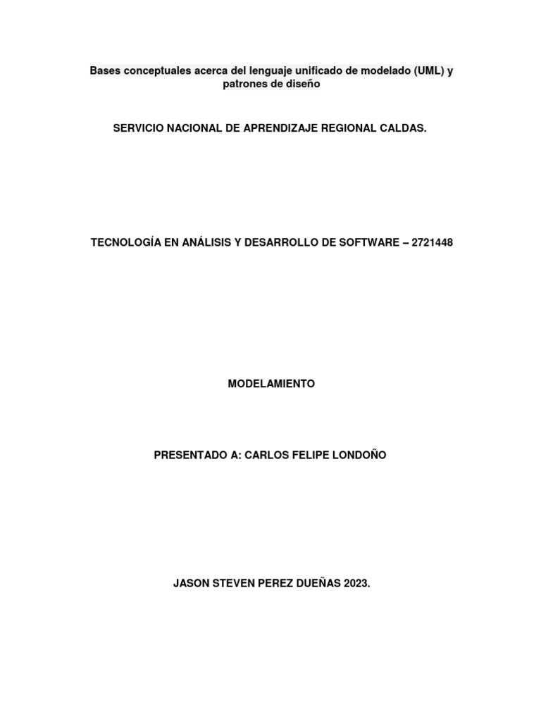 Uml Glosario | PDF | Lenguaje de modelado unificado | Objeto (informática)