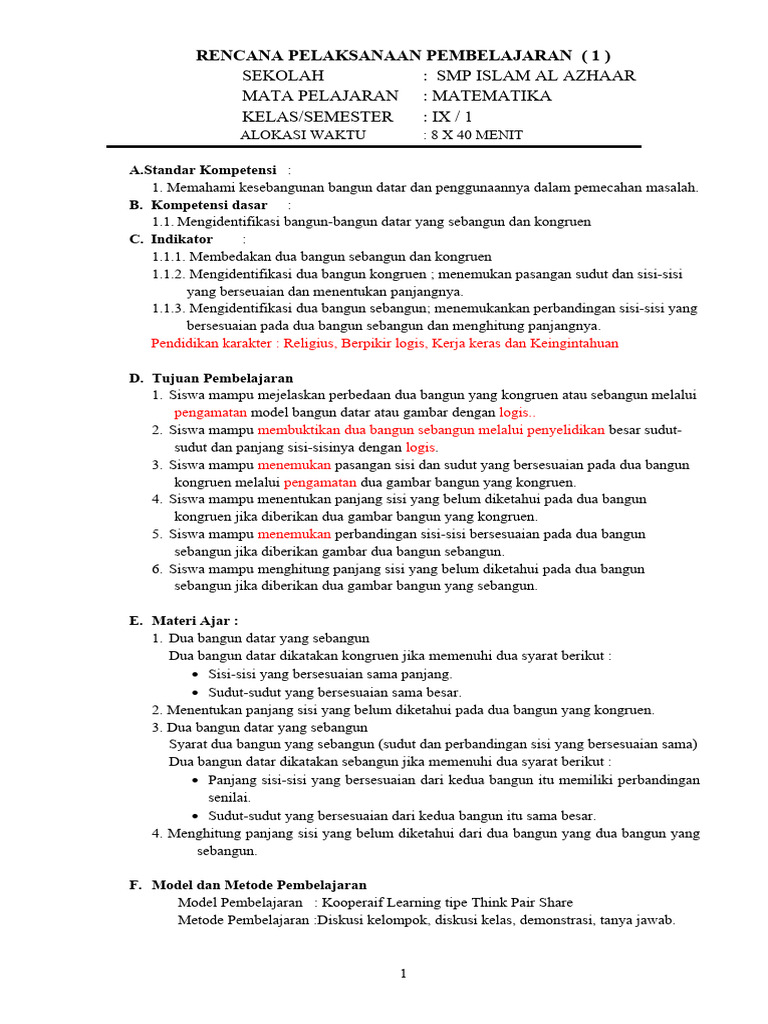 RPP Kesebangunan | PDF