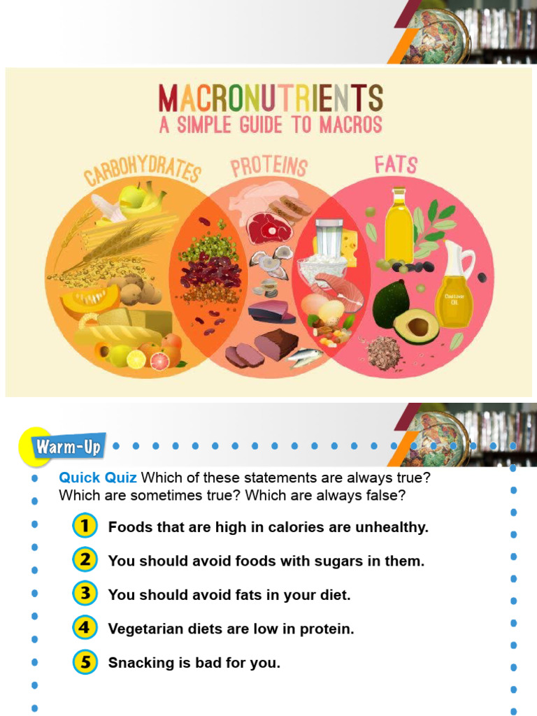 Macronutrients PPT - Sept. 2023 | PDF | Carbohydrates | Diet & Nutrition