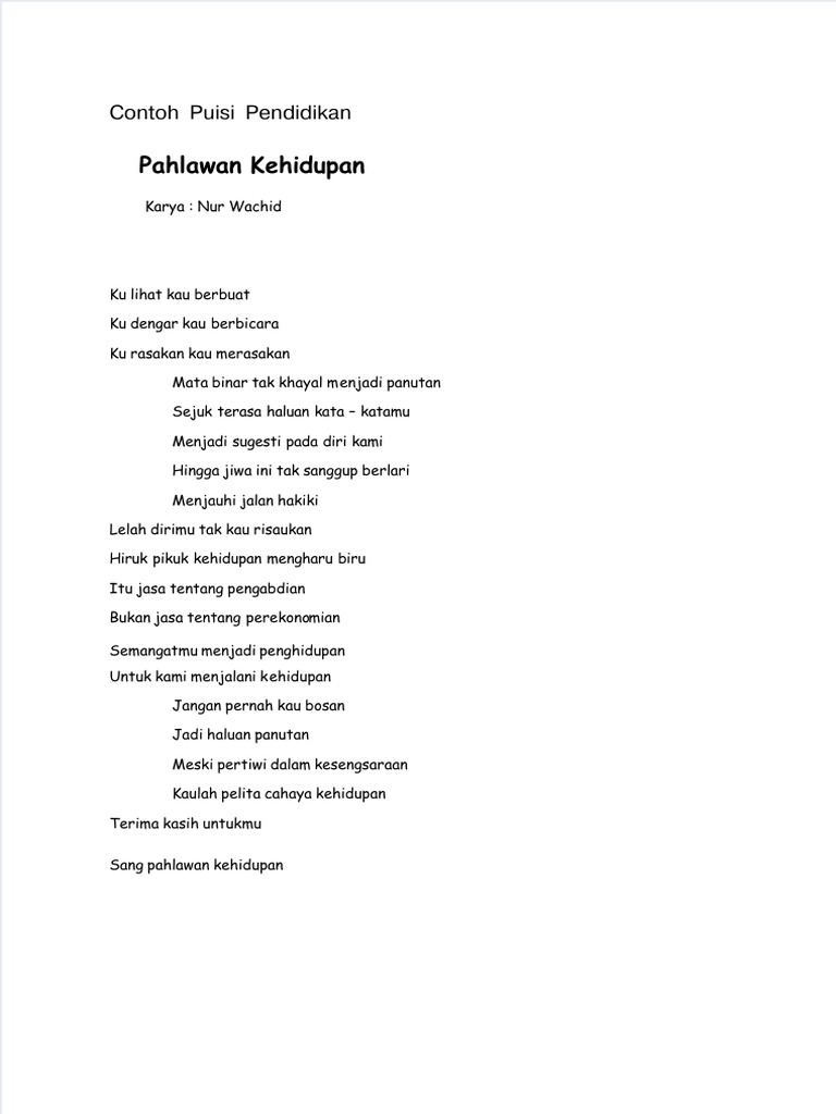 Contoh Puisi Pendidikan | PDF