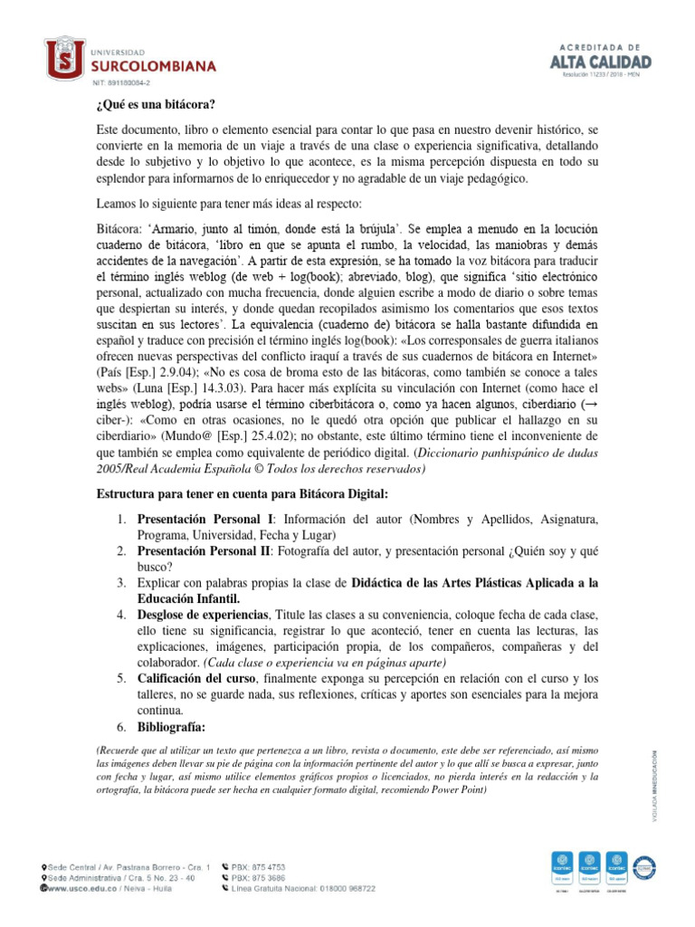 Bitácora Definición y Estructura | PDF | Blog