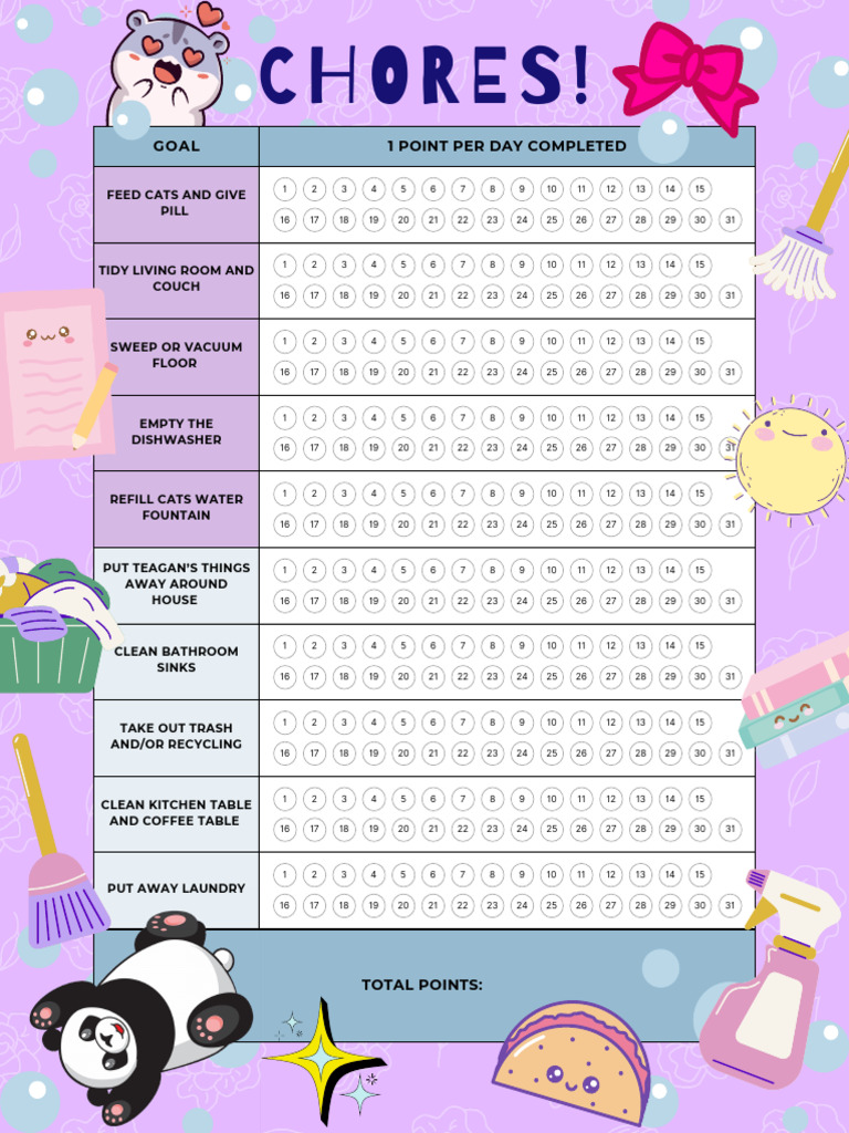 Chore Chart For 8 Year Old | PDF