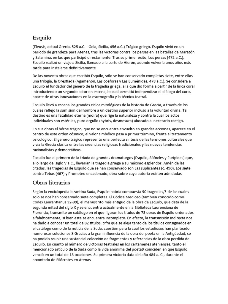 Esquilo | PDF | Esquilo | Tragedia griega