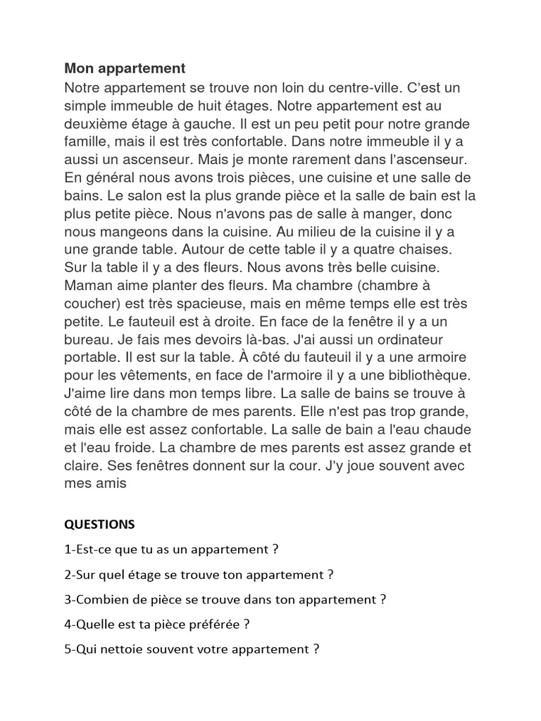 Mon Appartement | PDF