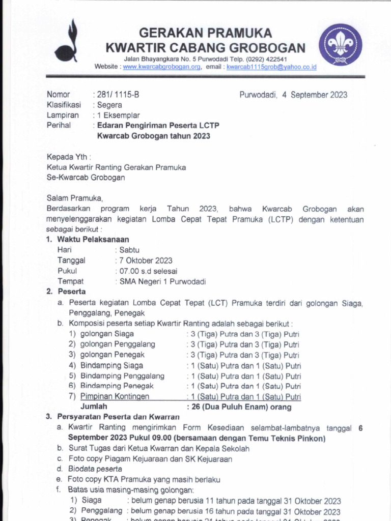 Edaran LCTP 2023 | PDF