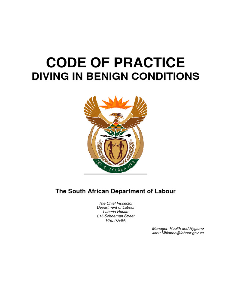 Code of Practice Diving in Benign Conditions - South African Department ...