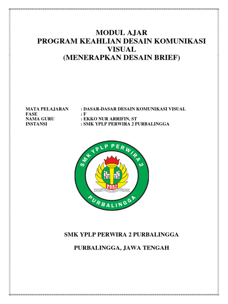 Modul Ajar Menerapkan Desain Brief Fase F DKV | PDF