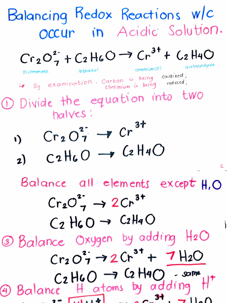 Balancing (Acidic and Basic) | Download Free PDF | Chromium | Redox