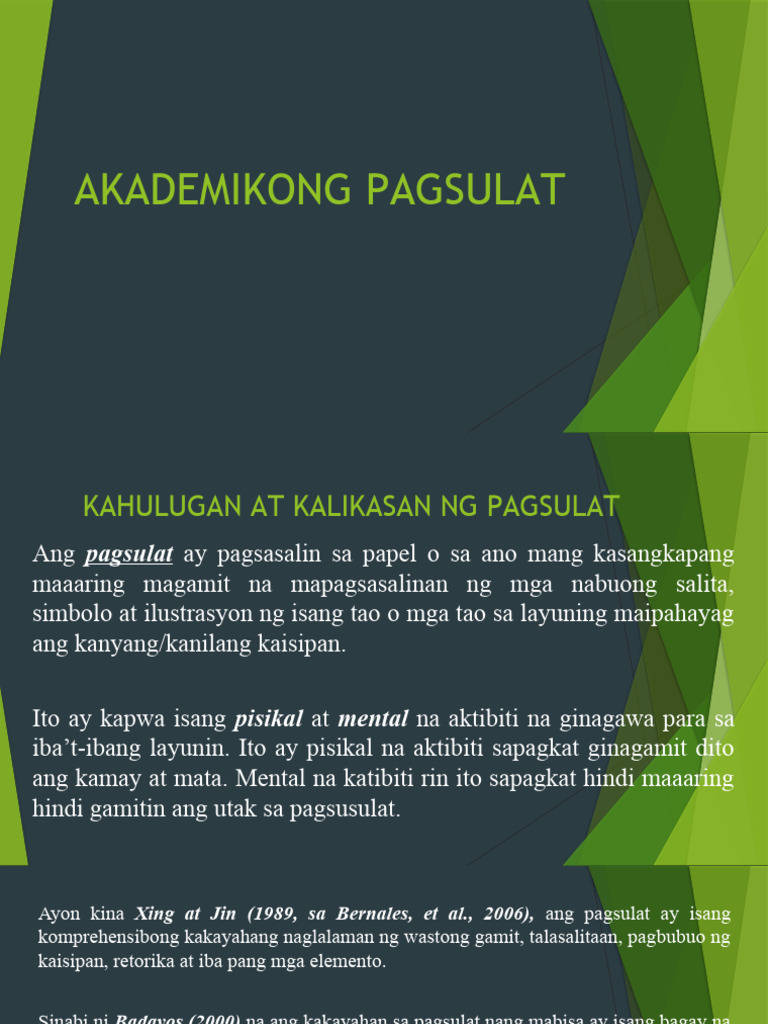 Akademikong Pagsulat | PDF