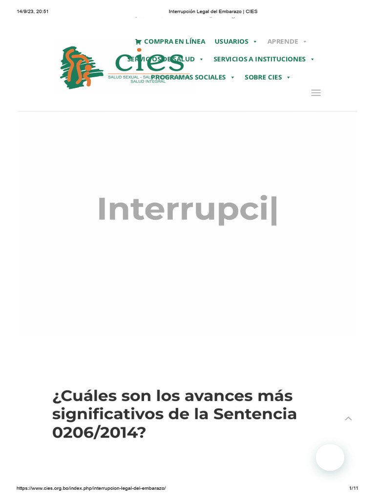 Interrupción Legal Del Embarazo - CIES | PDF | Violación | Aborto