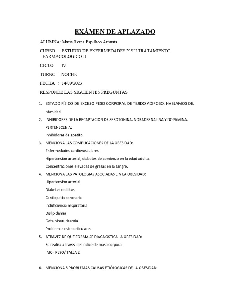 Exámen de Aplazado IV | PDF