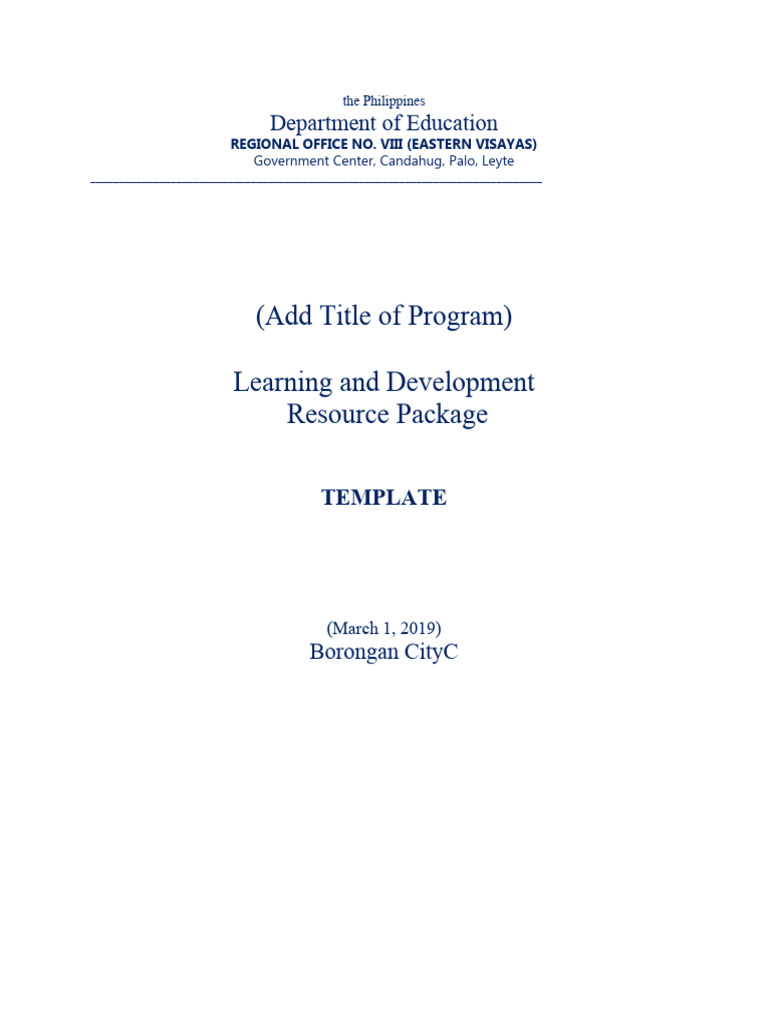 DepEd RESOURCE-PACKAGE-TEMPLATE-only | PDF | Computing