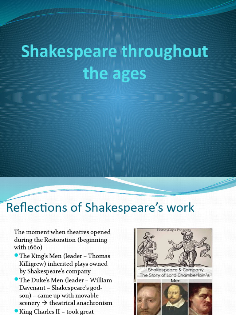 Lecture 12 - Shakespeare Throughout The Ages | PDF | William ...