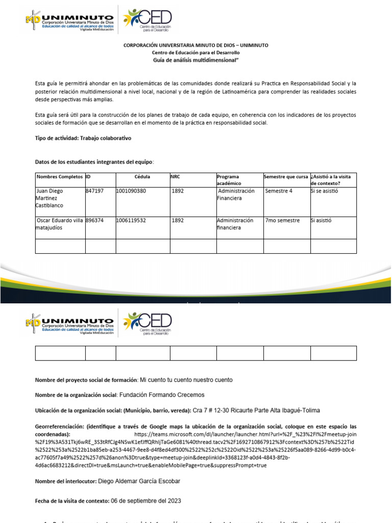 Actividad de Responsabilidad Social | PDF