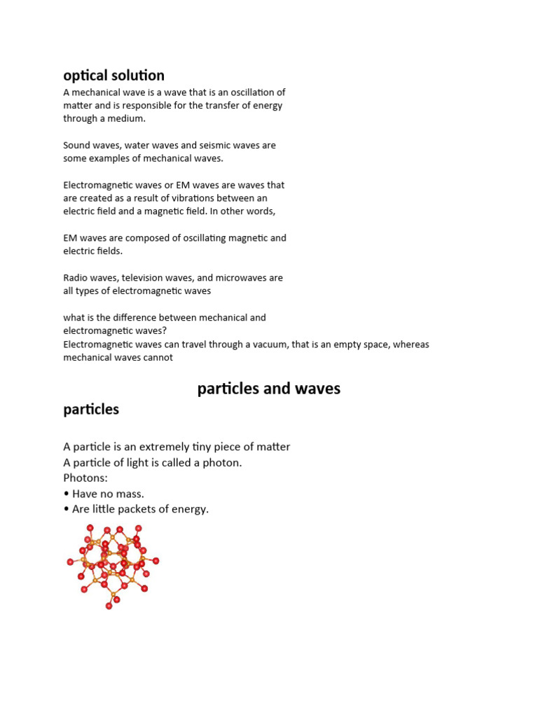 Optical Solution | PDF | Waves | Electromagnetic Radiation
