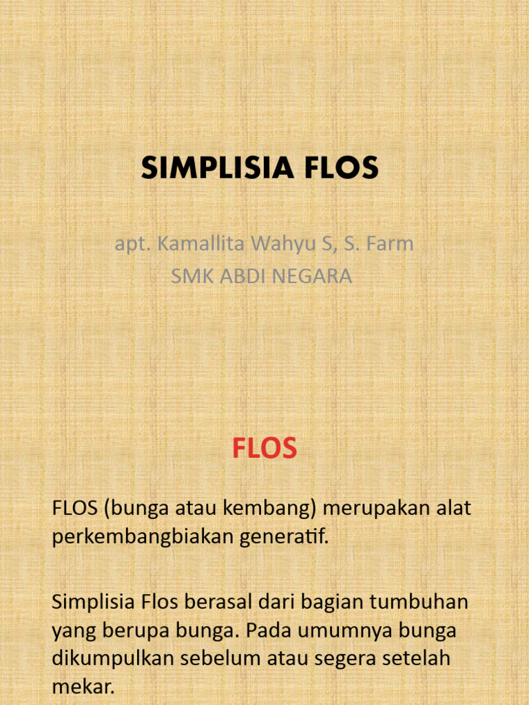 Daftar Simplisia Flos dan Manfaatnya | PDF