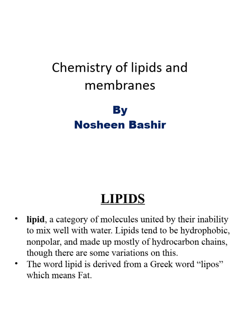 Lipids 1 | Download Free PDF | Triglyceride | Fatty Acid